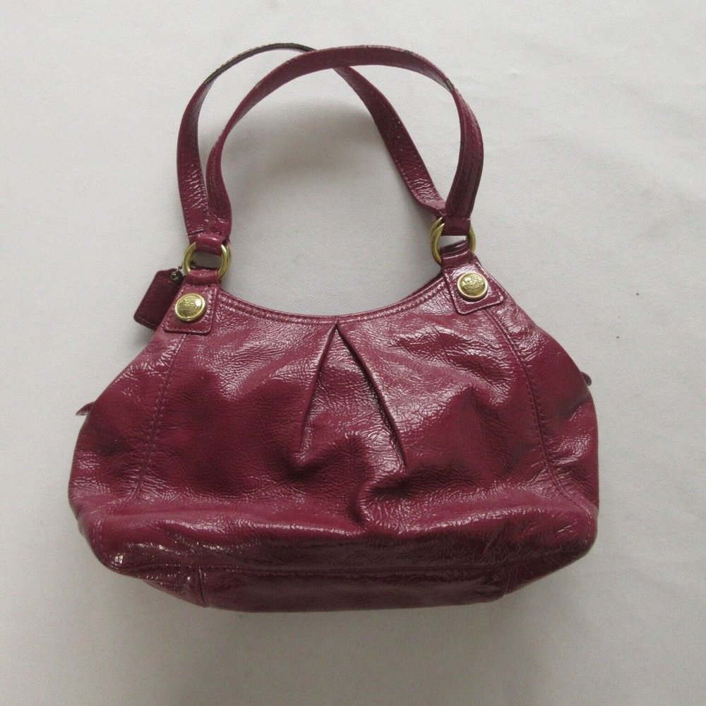 Coach Mini Maggie Patent Leather Raspberry Shoulder B… - Gem